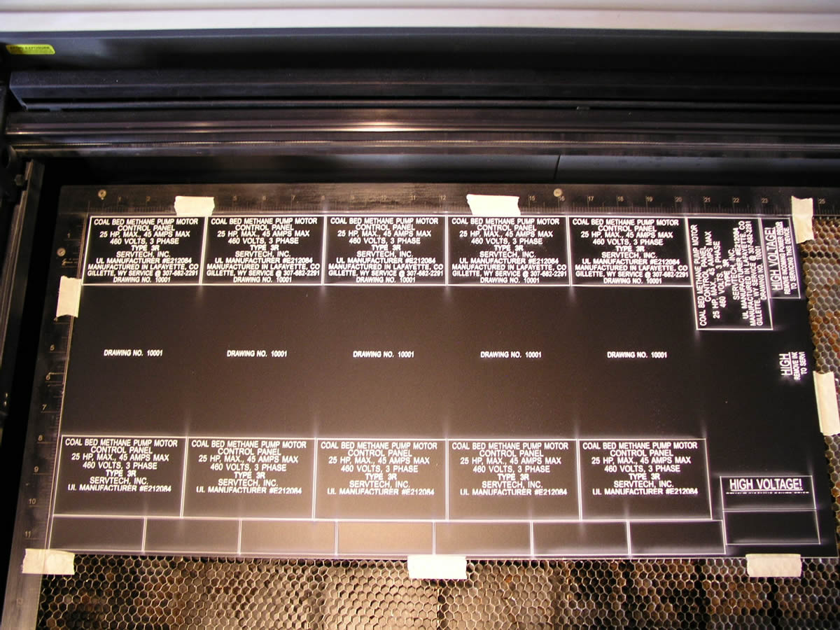 Acrylic, Laser Bed Progress of Engraved and Cut Product Signage Parts ...